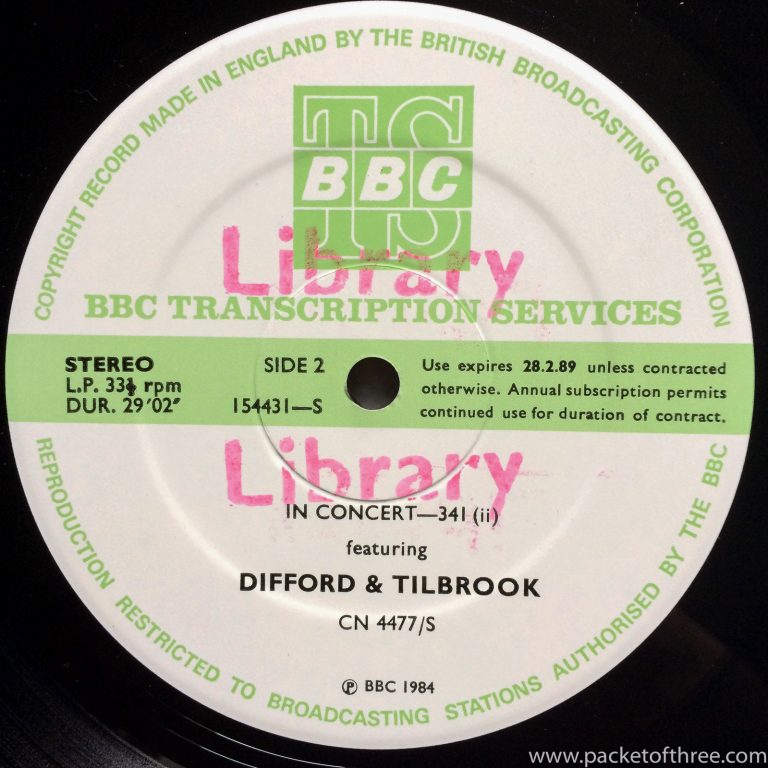 BBC In Concert 341 – Difford and Tilbrook in 1984 – Packet of Three